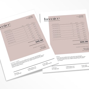 The Amelia Carr Invoice Template | Modern Invoice Template Design - Etsy