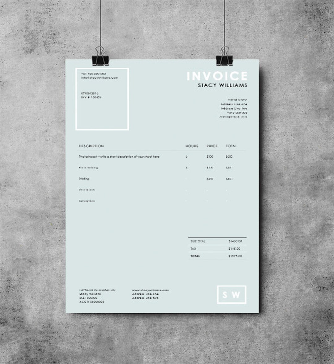 Photography Invoice Template | Photography Receipt | MS Word and ...
