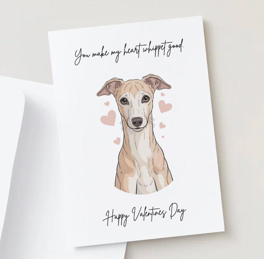Funny Whippet Valentine's Day Card | Dog Lover Gift (digital Download ...