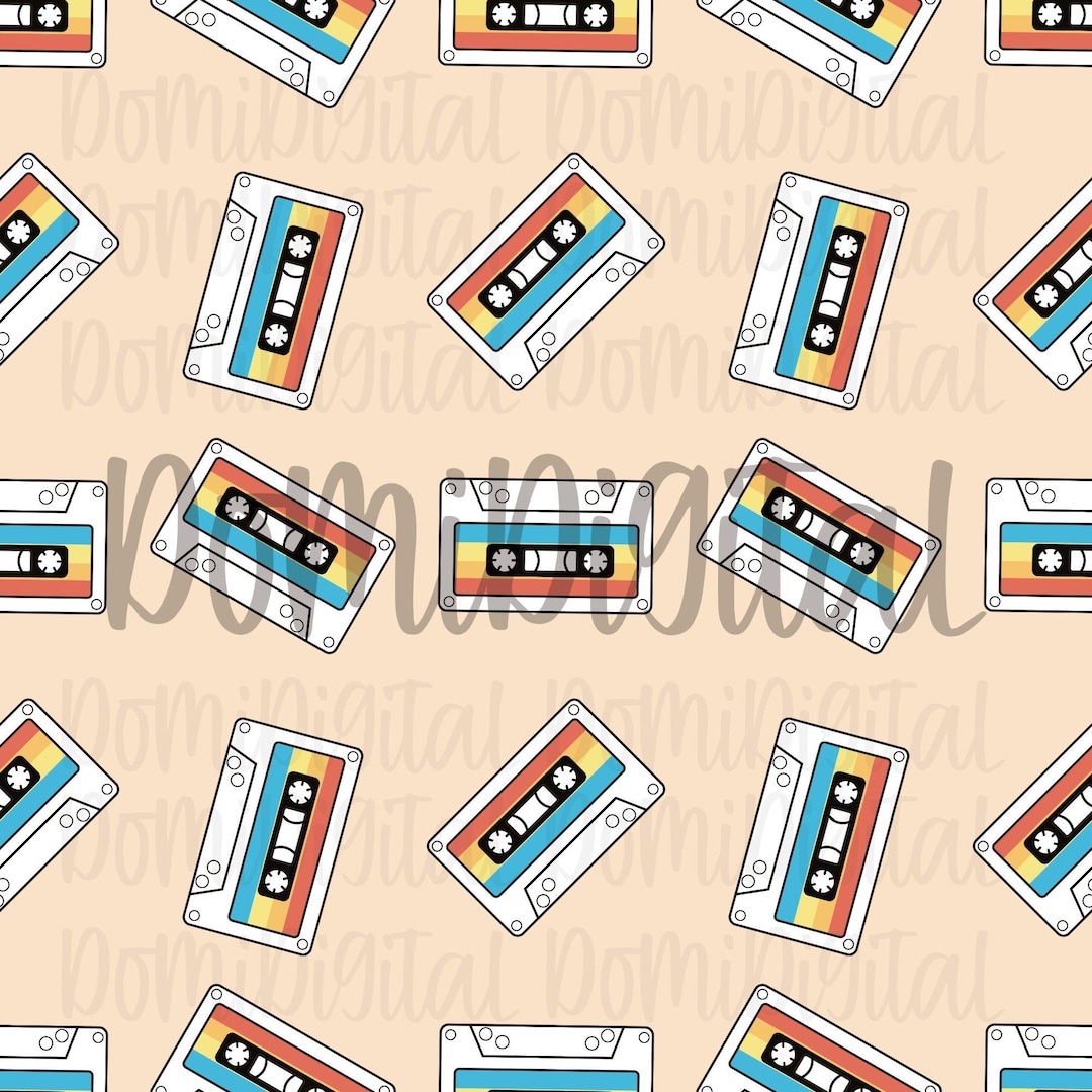 Retro Tapes Seamless Pattern/retro Summer/retro Seamless Pattern/fabric ...