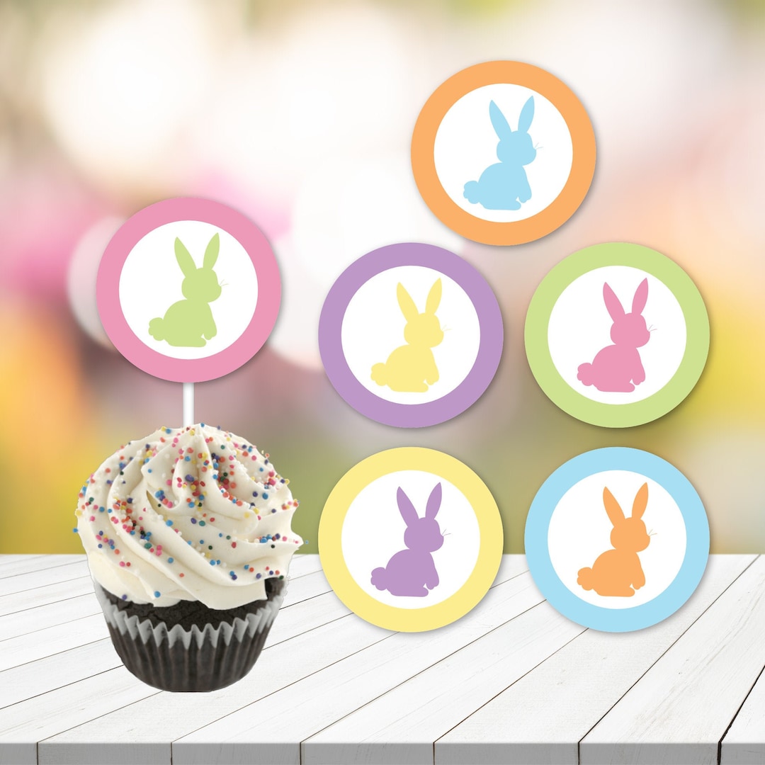 Easter Cupcake Toppers,easter Bunny Toppers,printable Cupcake Toppers ...