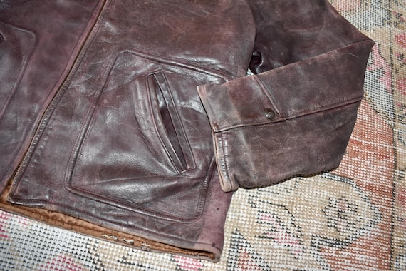 Vtg 50s Hercules Distressed Brown Horsehide Leather H… - Gem