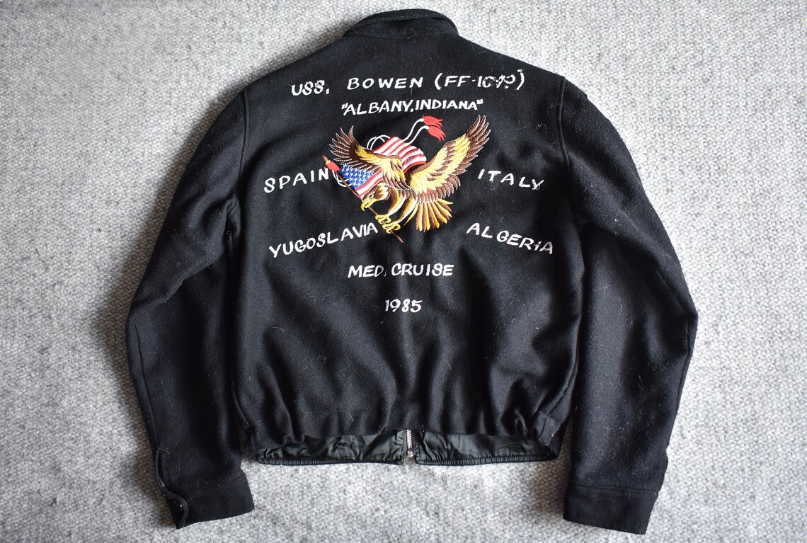 Vtg 1985 US Navy Med Cruise Embroidered Wool Military Souvenir Tour ...