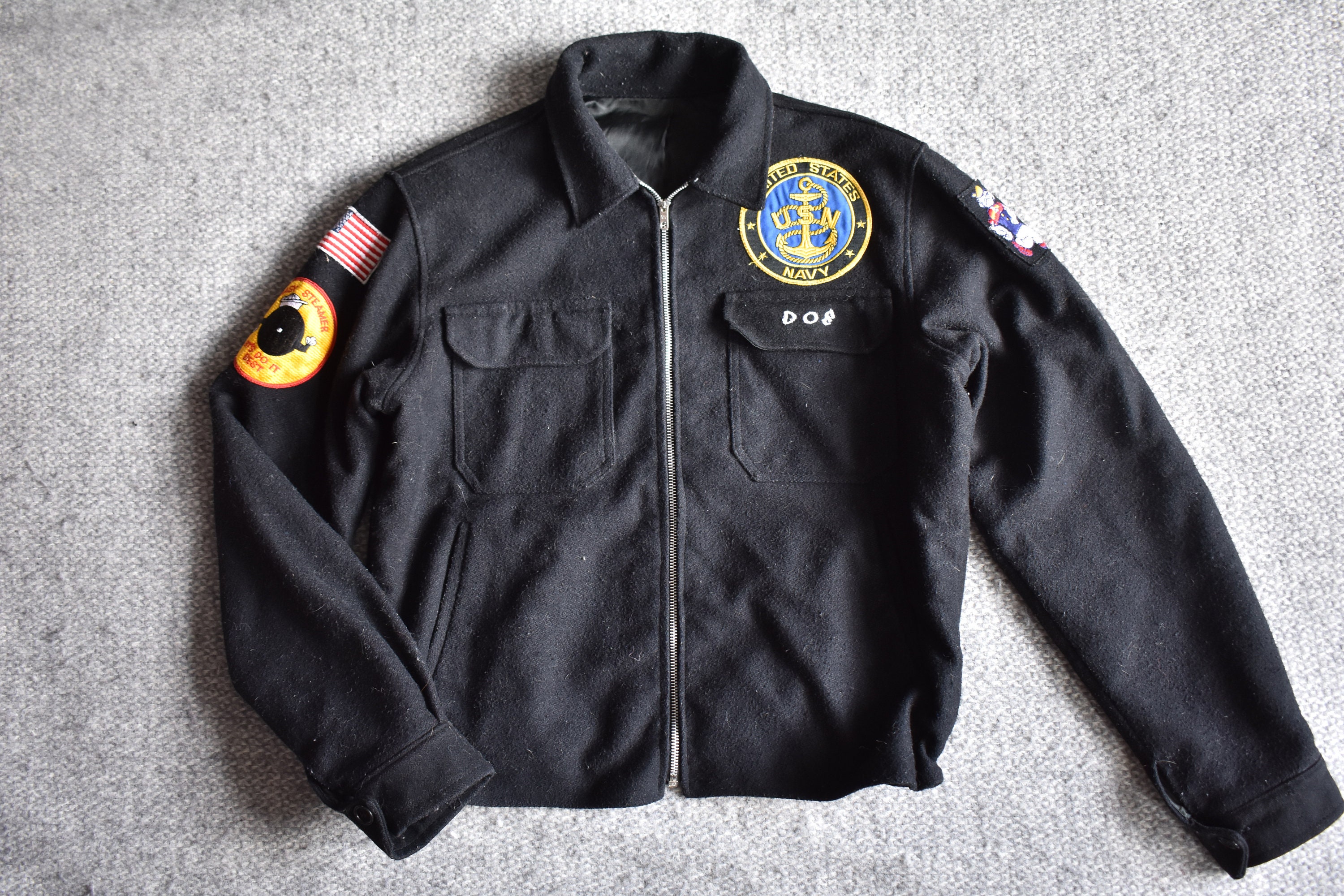 Vtg 1985 US Navy Med Cruise Embroidered Wool Military Souvenir Tour ...