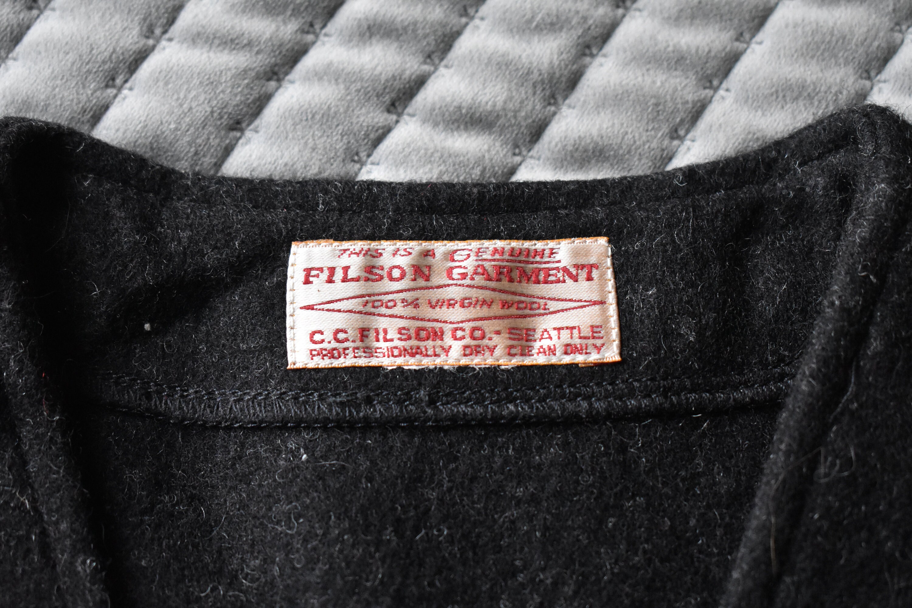 Vtg Filson Style 20 Charcoal Black Mackinaw Wool Cruiser Vest Hunting ...