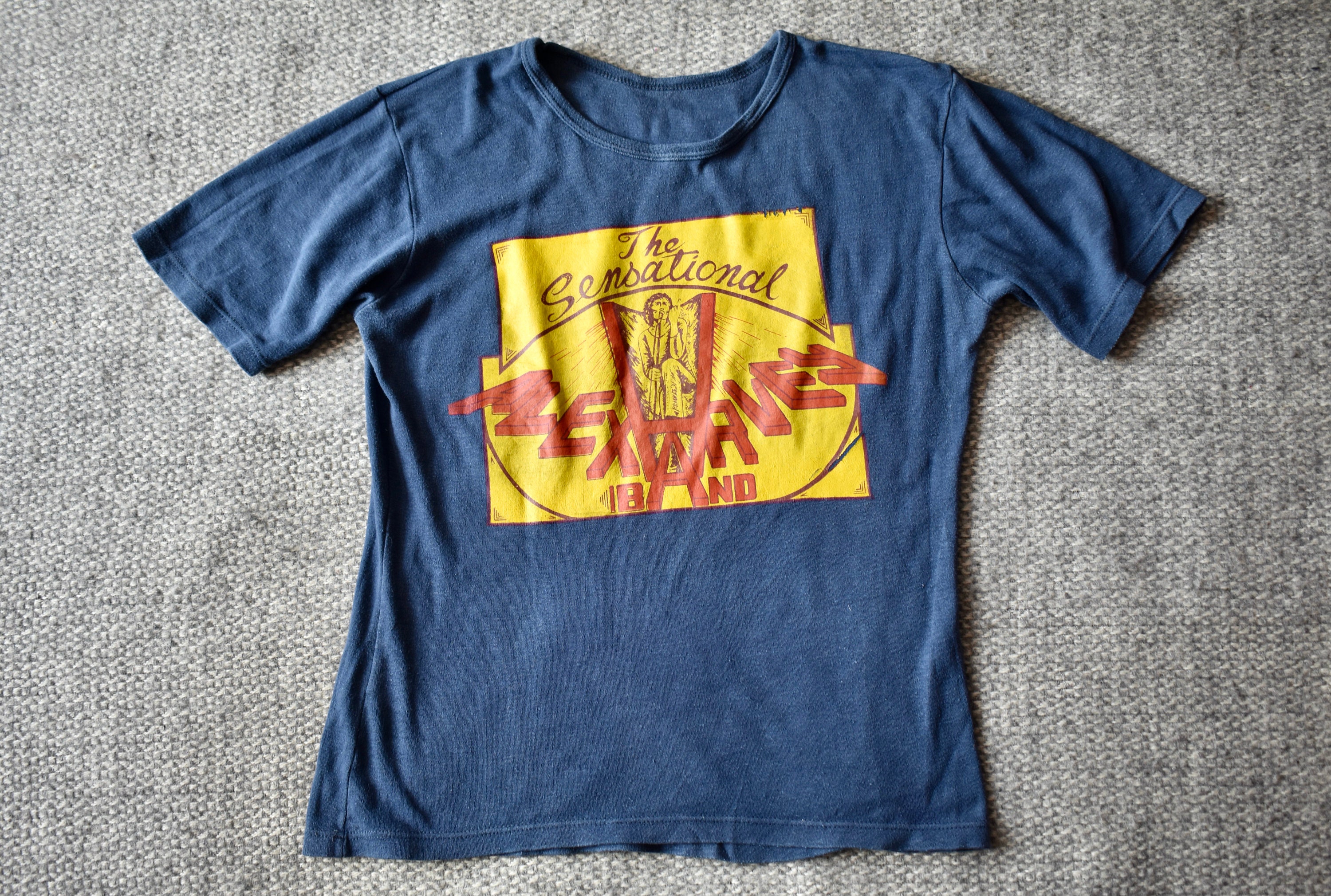 Vtg 70s the Sensational Alex Harvey Band Blue Cotton Band Tour T-shirt ...