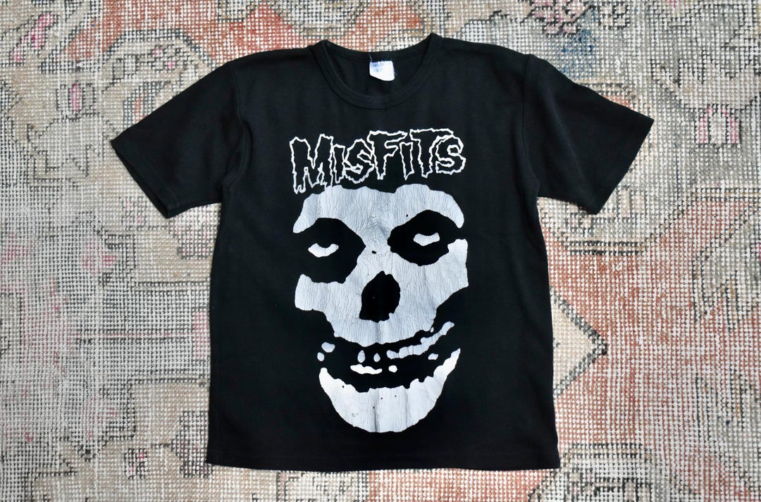 Vtg 80s Misfits Crimson Ghost Distressed Punk Baby Tee T-shirt Womens S ...