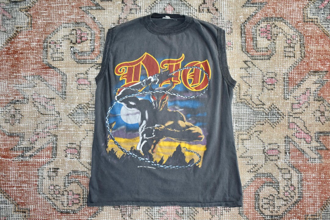 Vtg 80s Dio 1984 Last in Line World Tour Heavy Metal Sleeveless Vest ...