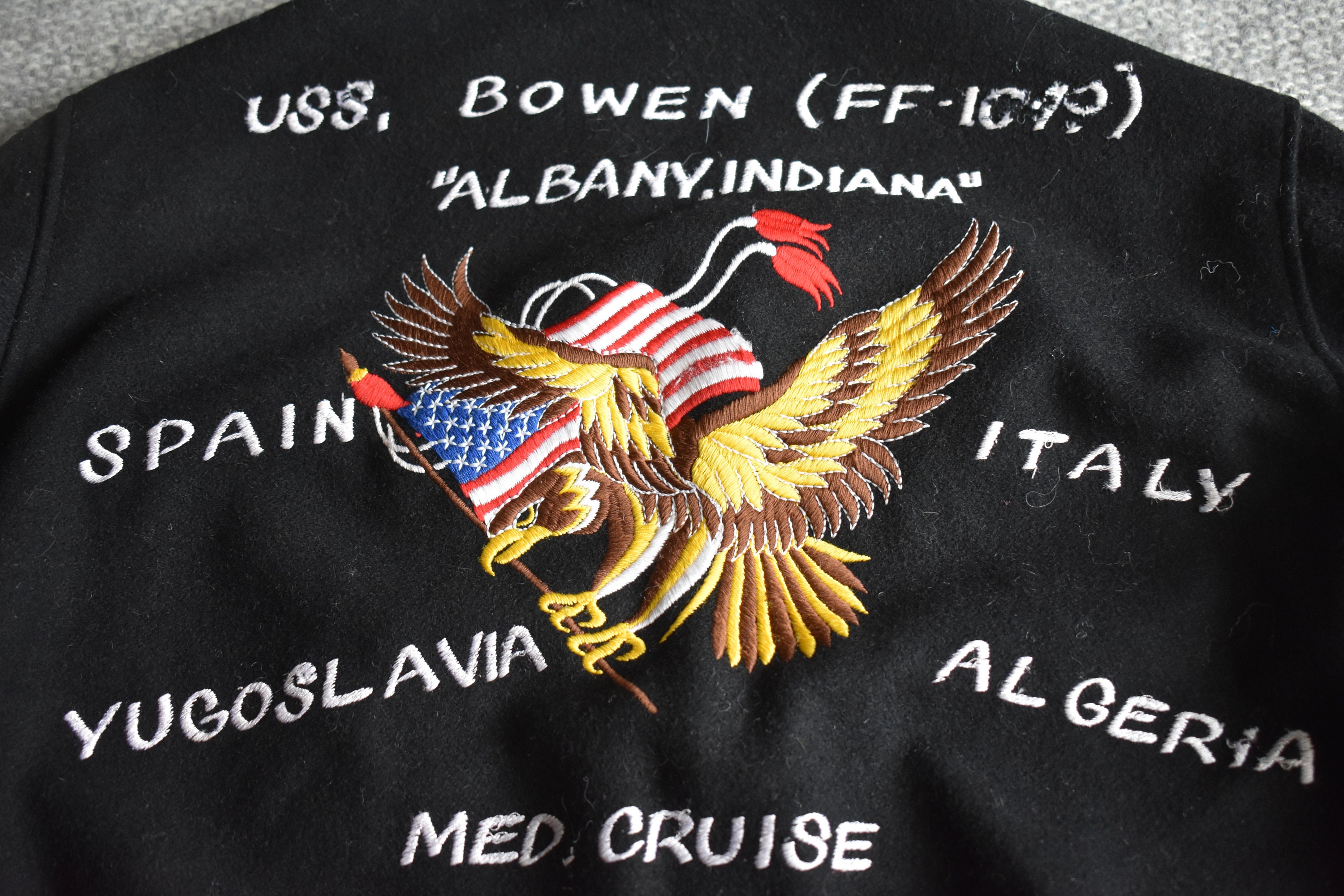 Vtg 1985 US Navy Med Cruise Embroidered Wool Military Souvenir Tour ...