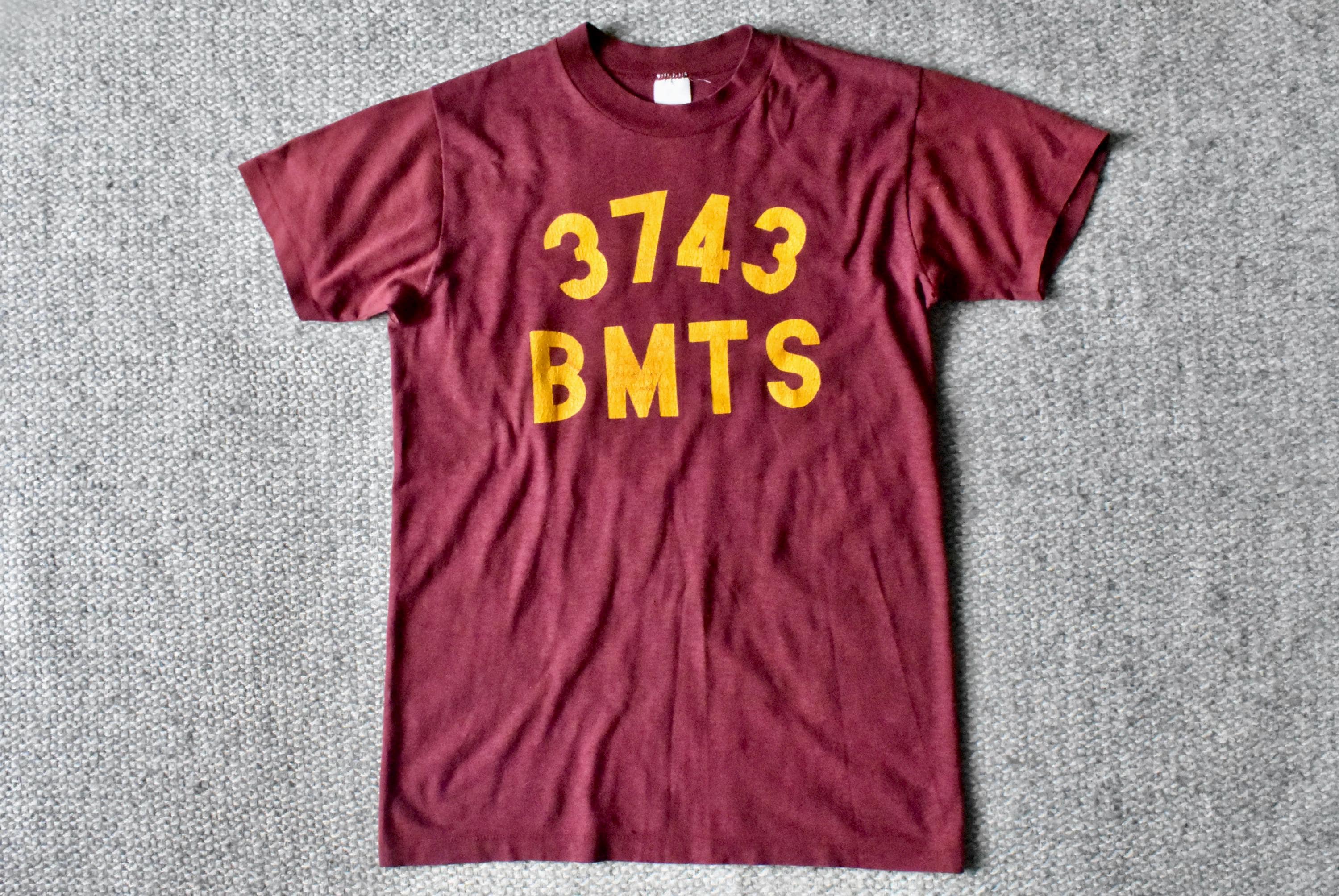 Vtg 70s 80s 3743 BMTS Maroon USAAF Military Training T-shirt Single ...