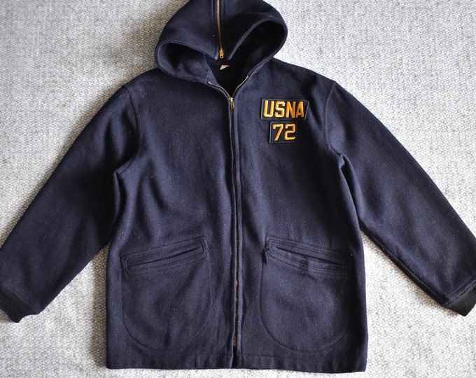 Vtg 70s USNA 1972 US Naval Academy Navy Wool Cadet Parka Midshipmen's ...