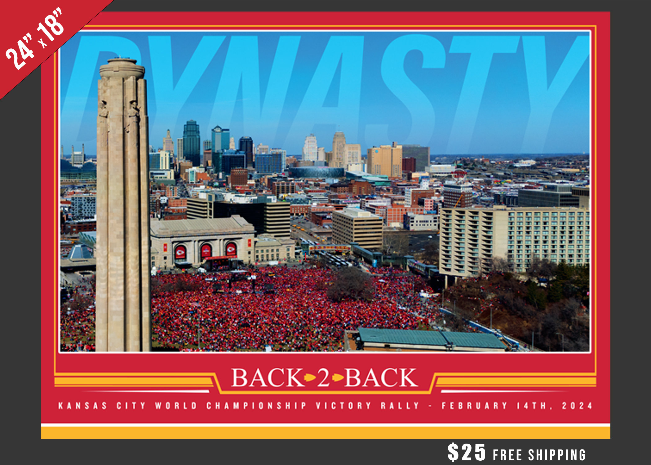 2024 Kansas City Chiefs "sea of Red" Super Bowl LVIII 58 Dynasty ...