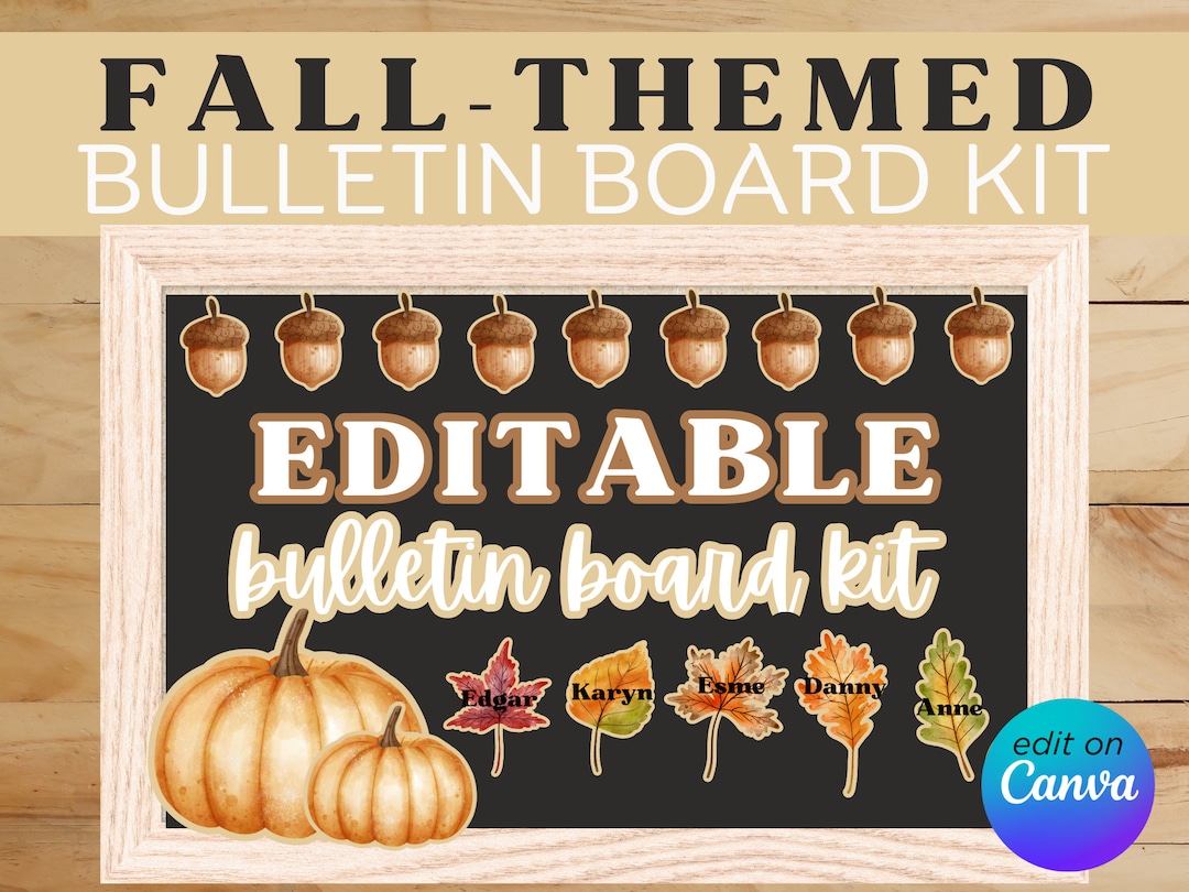 Fall Themed Bulletin Board Kit | Editable Pumpkin Bulletin Board ...