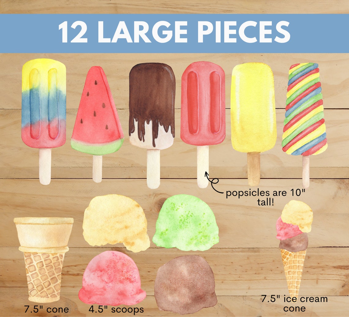 Ice Cream Shop Bulletin Board Kit EDITABLE Watercolor Ice Cream Theme ...