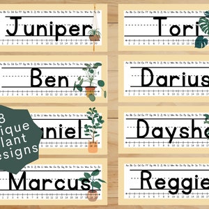 Boho Student Desk Name Tags - Houseplant Theme Classroom Decor - Etsy
