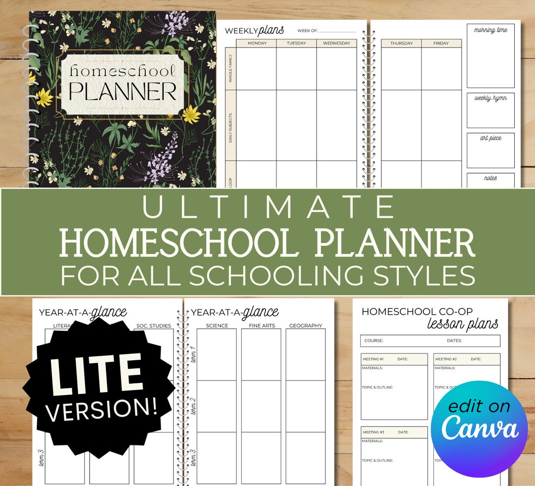 Ultimate Homeschool Planner LITE VERSION | Basic Homeschooling Planner ...
