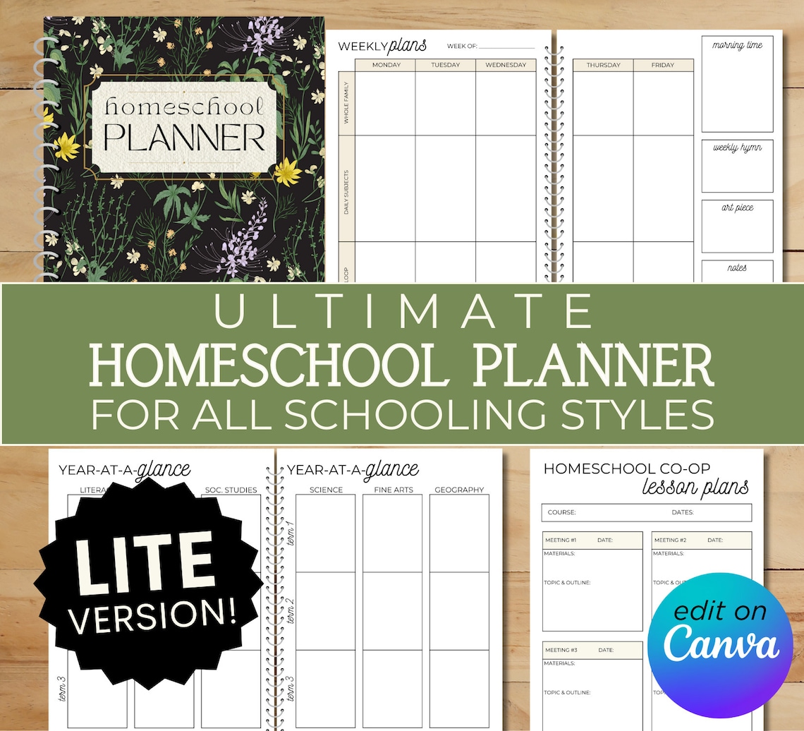 Ultimate Homeschool Planner LITE VERSION | Basic Homeschooling Planner ...