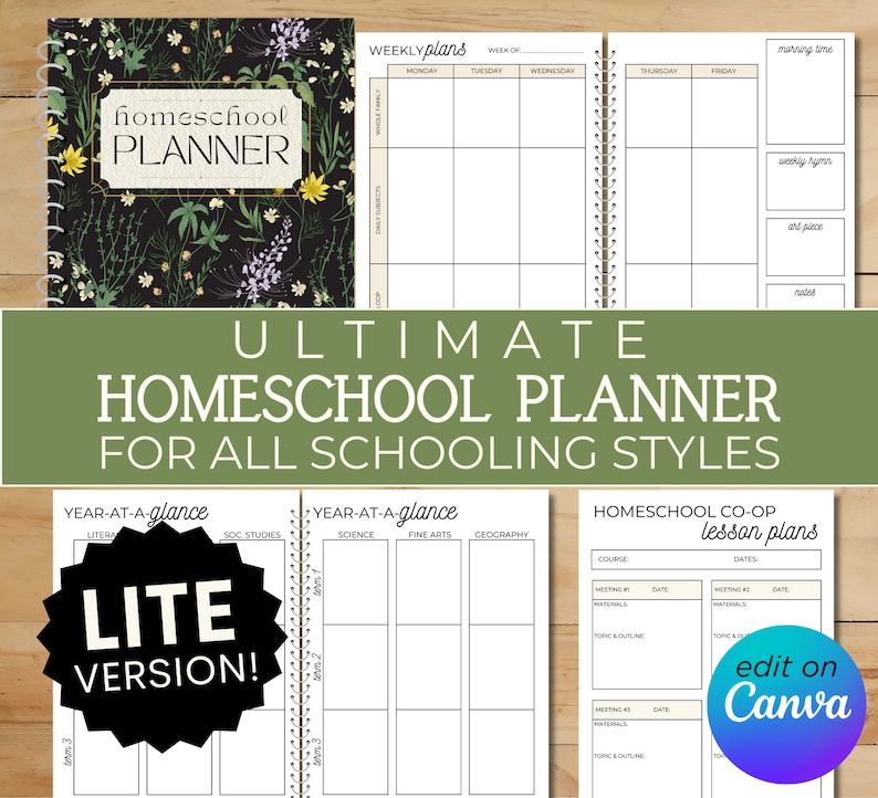 Ultimate Homeschool Planner LITE VERSION | Basic Homeschooling Planner ...