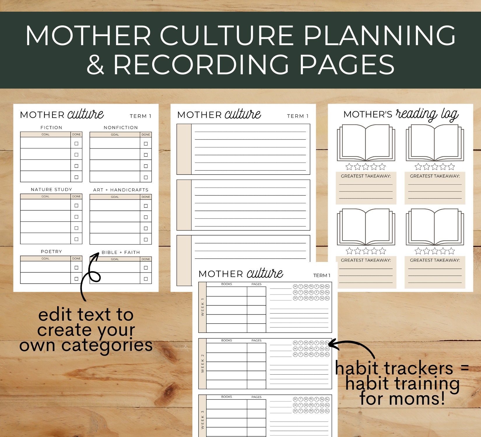 EDITABLE Charlotte Mason Homeschool Planner - Fully Customizable ...
