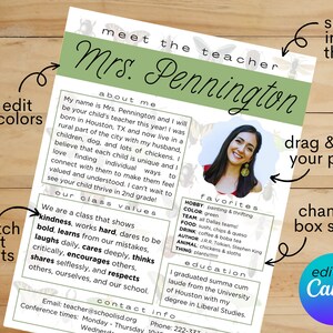 INSECT Meet the Teacher Letter Canva Template | Editable Meet the ...