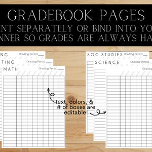 Simple Teacher Planner FULLY EDITABLE - Printable Black and White ...