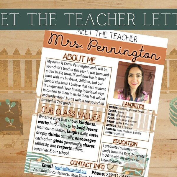 Meet the Teacher Template Watercolor - Etsy