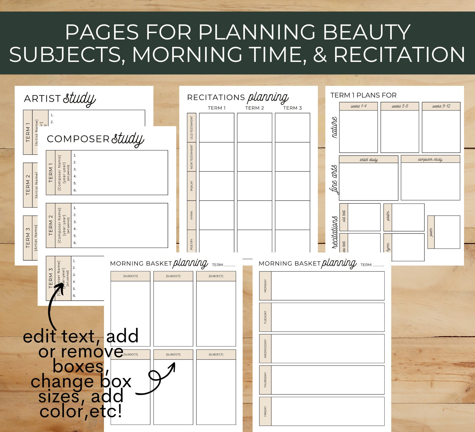 EDITABLE Charlotte Mason Homeschool Planner - Fully Customizable ...