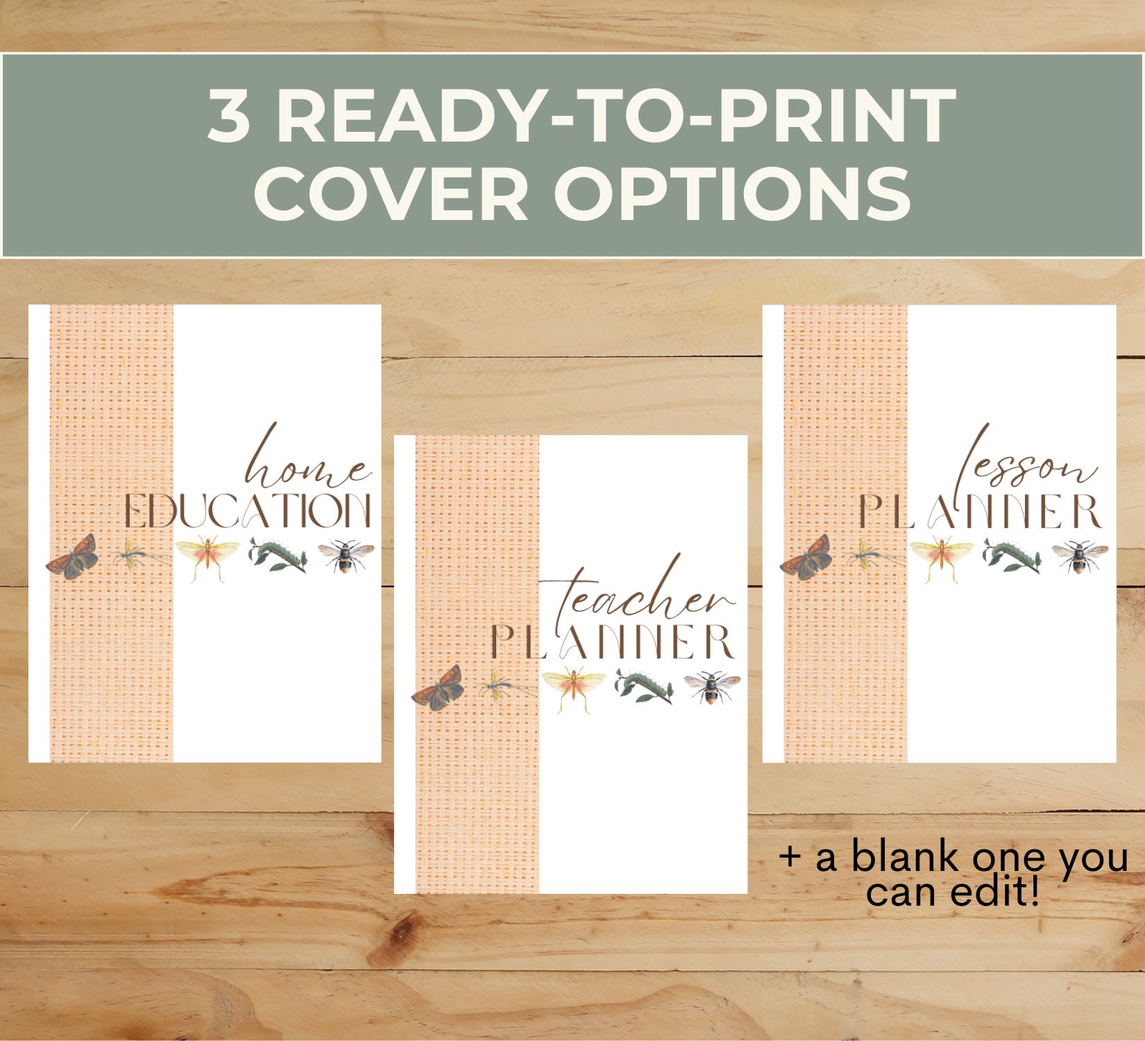 EDITABLE Planner Cover Pages & Binder Cover Pages | Boho Theme Teacher ...