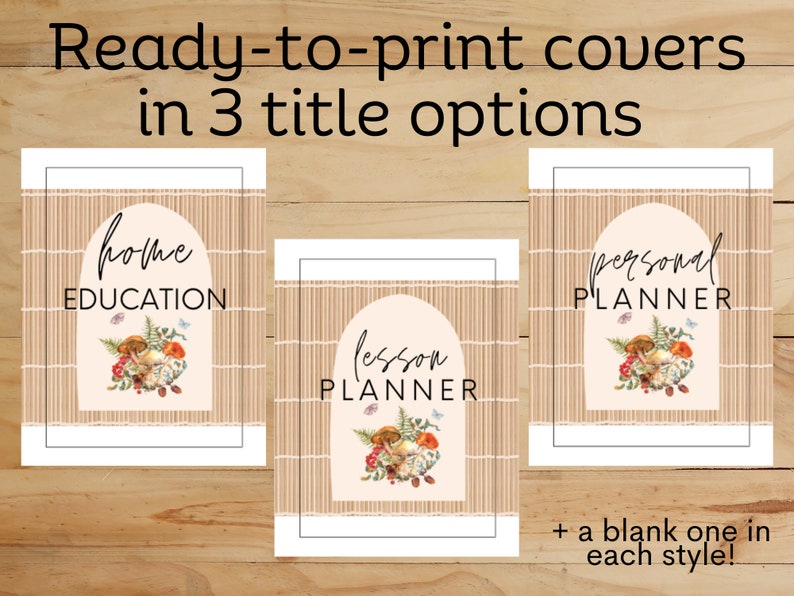 EDITABLE Cottagecore Planner Covers | Personal + Teacher + Homeschool ...