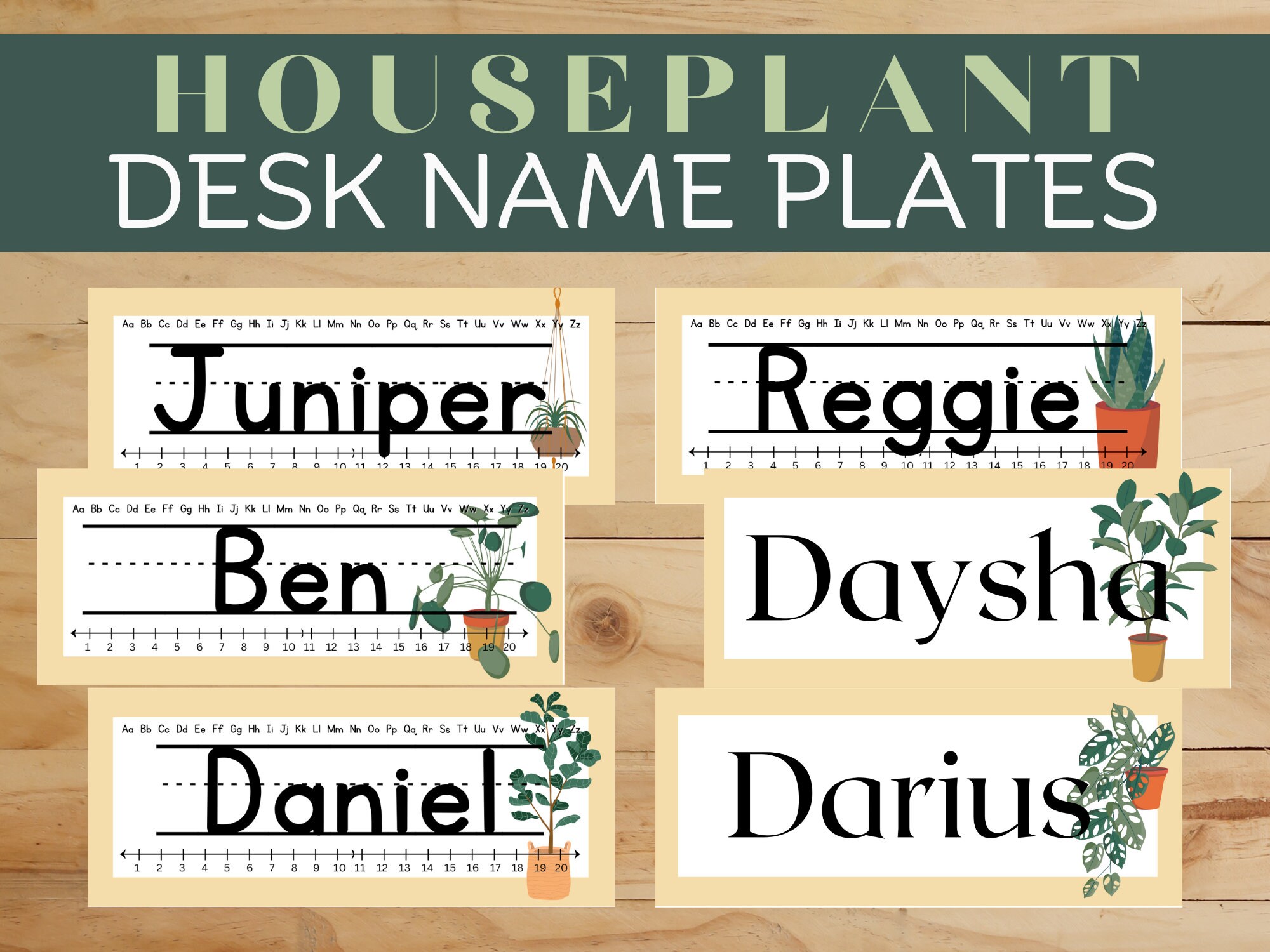 Boho Student Desk Name Tags - Houseplant Theme Classroom Decor - Etsy
