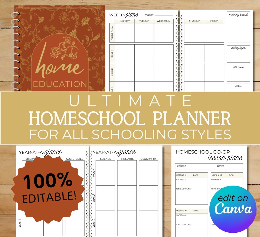 EDITABLE Personalized Homeschool Planner for ALL Schooling Styles ...