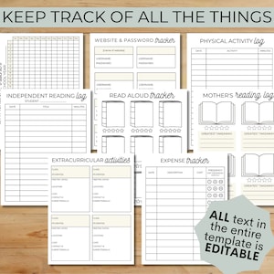 100% EDITABLE Ultimate Homeschool Planner - Charlotte Mason + Loop ...