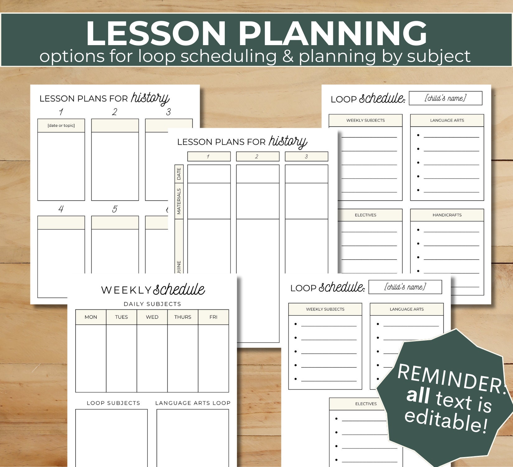 Charlotte Mason Inspired Homeschool Planner FULLY EDITABLE ...
