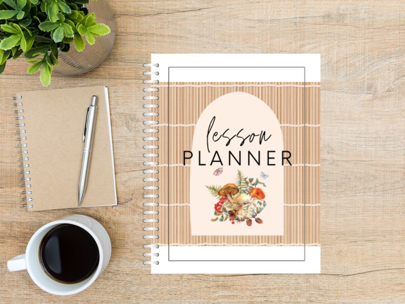EDITABLE Bamboo Boho Planner Covers | Teacher and Homeschool Planner ...