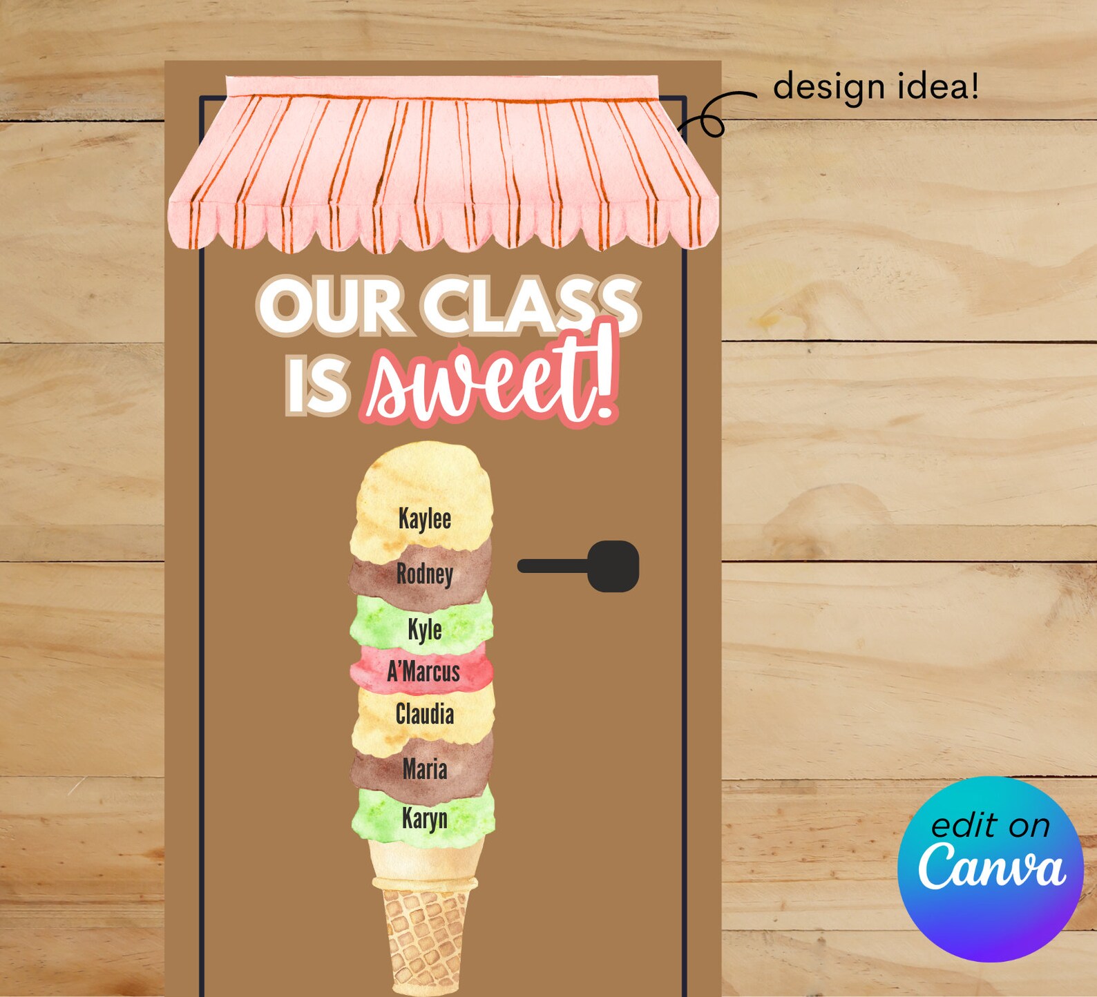 Ice Cream Shop Bulletin Board Kit - EDITABLE Watercolor Ice Cream Theme ...