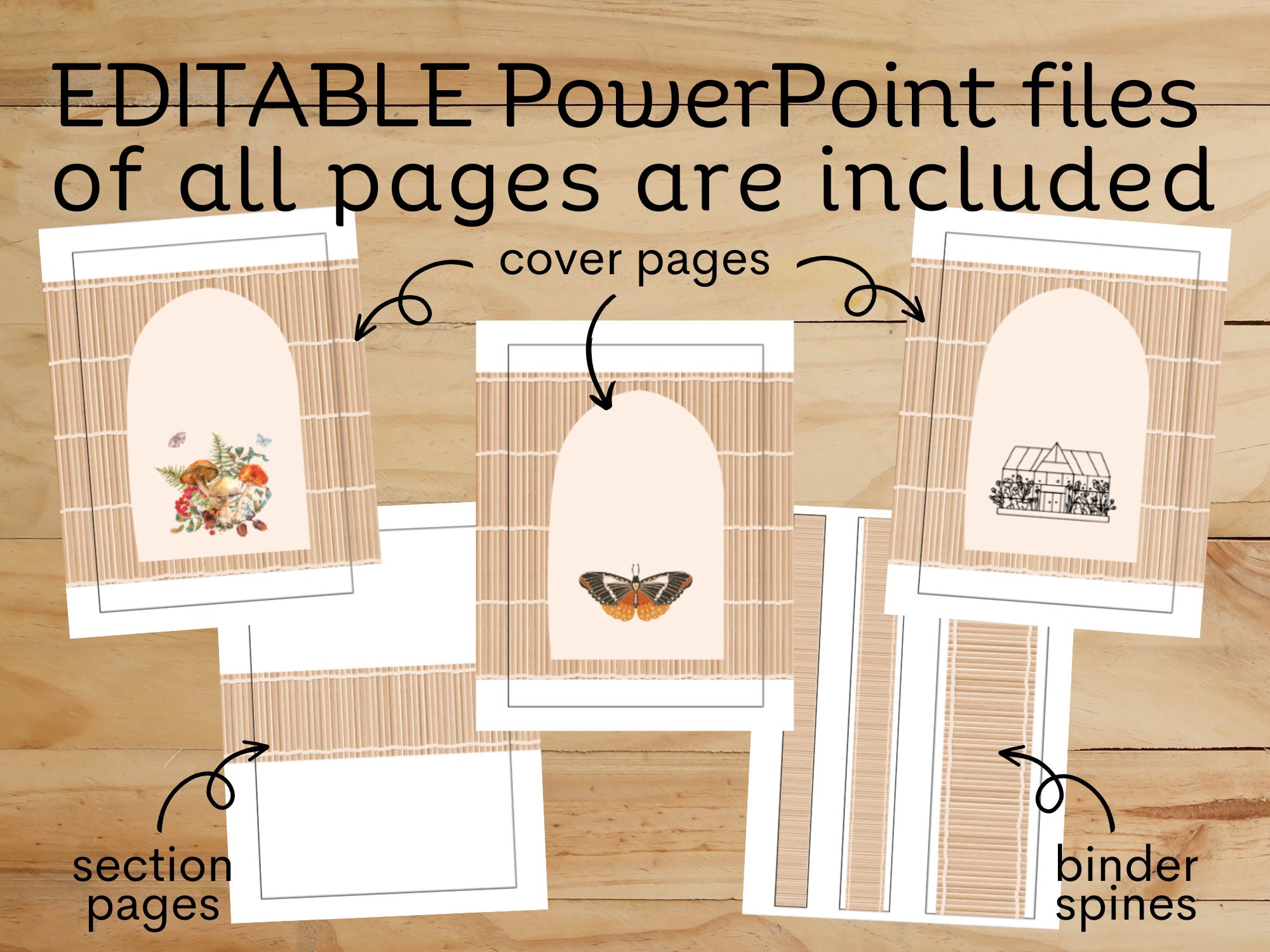 EDITABLE Bamboo Boho Planner Covers | Teacher and Homeschool Planner ...