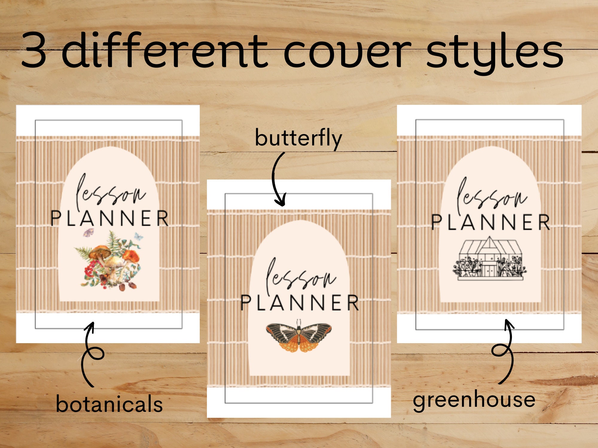 EDITABLE Bamboo Boho Planner Covers | Teacher and Homeschool Planner ...
