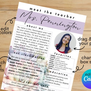 Pastel Succulent Meet the Teacher Letter Template | Editable Cactus ...