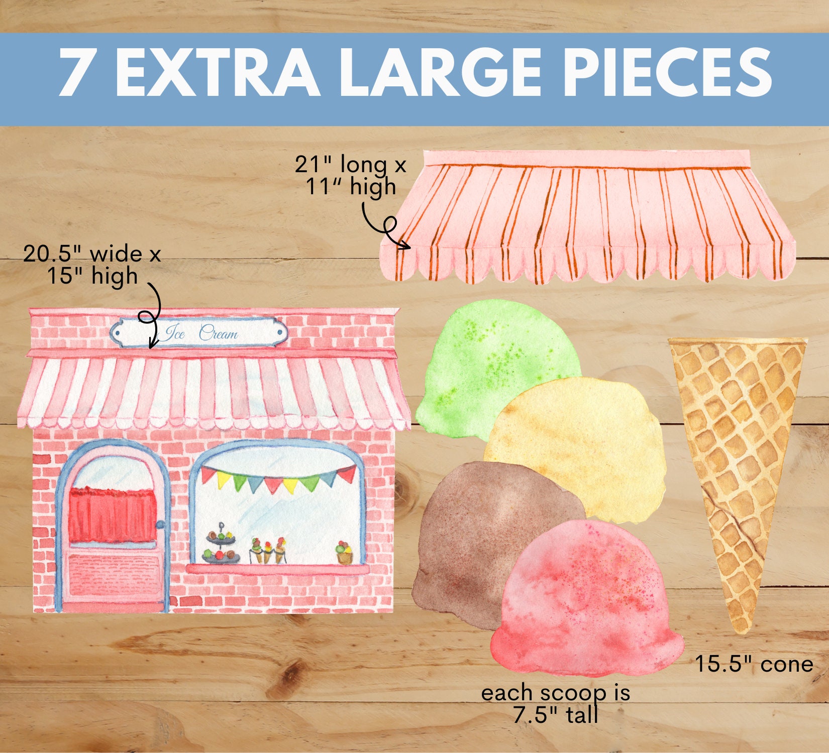 Ice Cream Shop Bulletin Board Kit - EDITABLE Watercolor Ice Cream Theme ...
