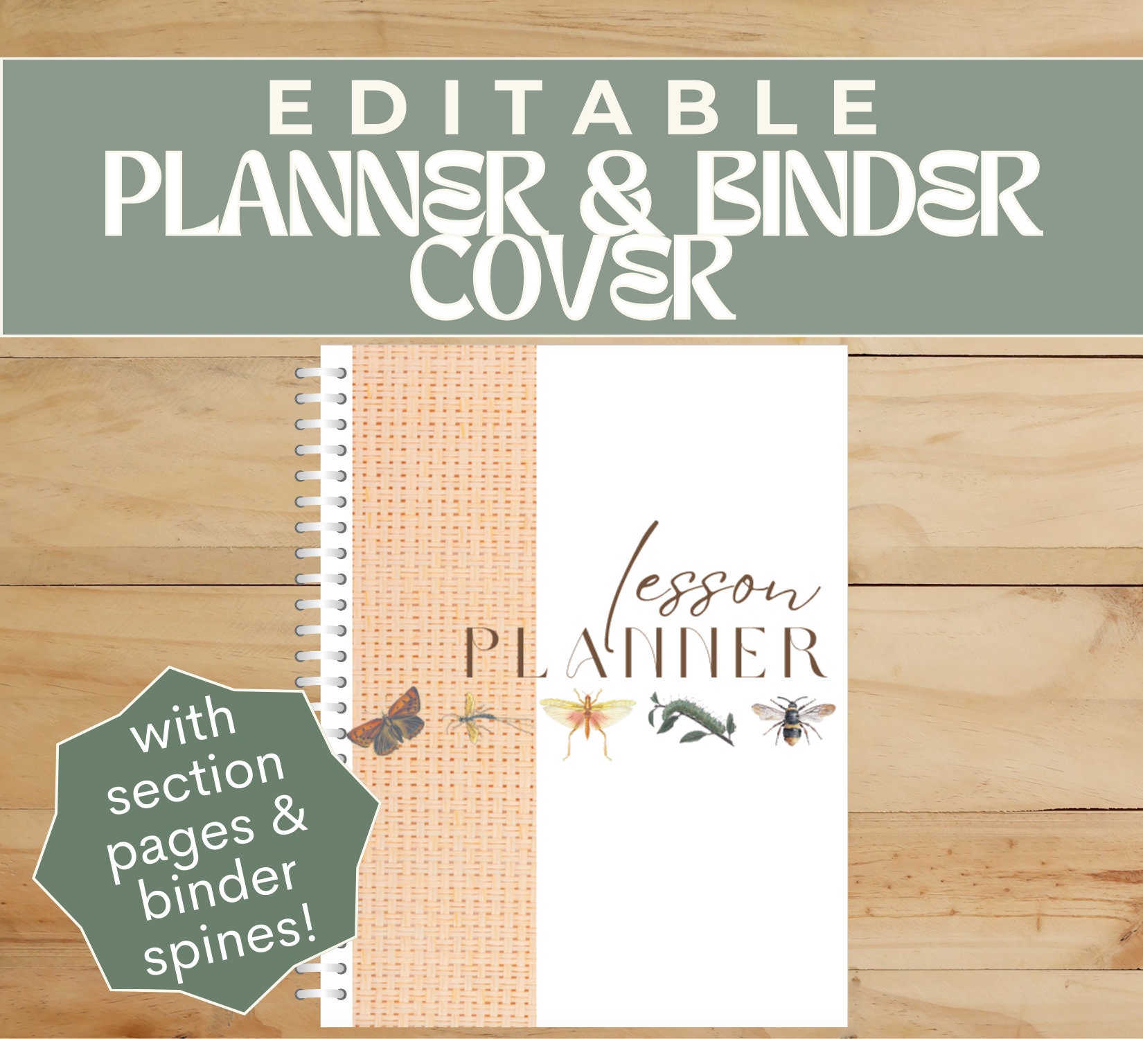 EDITABLE Planner Cover Pages & Binder Cover Pages | Boho Theme Teacher ...
