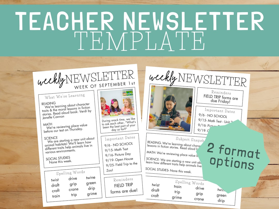 Printer Friendly Teacher Newsletter Templates - Simple & FULLY Editable ...