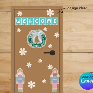 Pastel Christmas Bulletin Board Kit | Editable Candy & Gingerbread ...