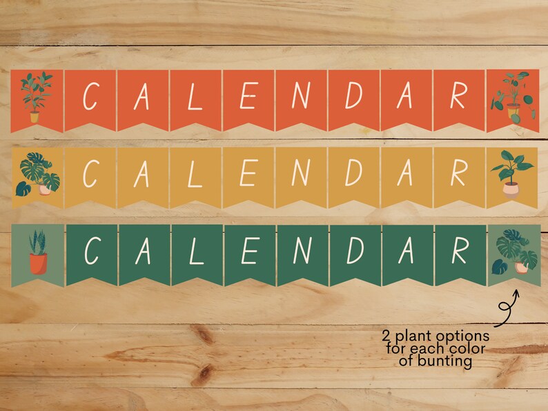 Boho Plant Classroom Calendar - Houseplant Theme Classroom Decor - Etsy