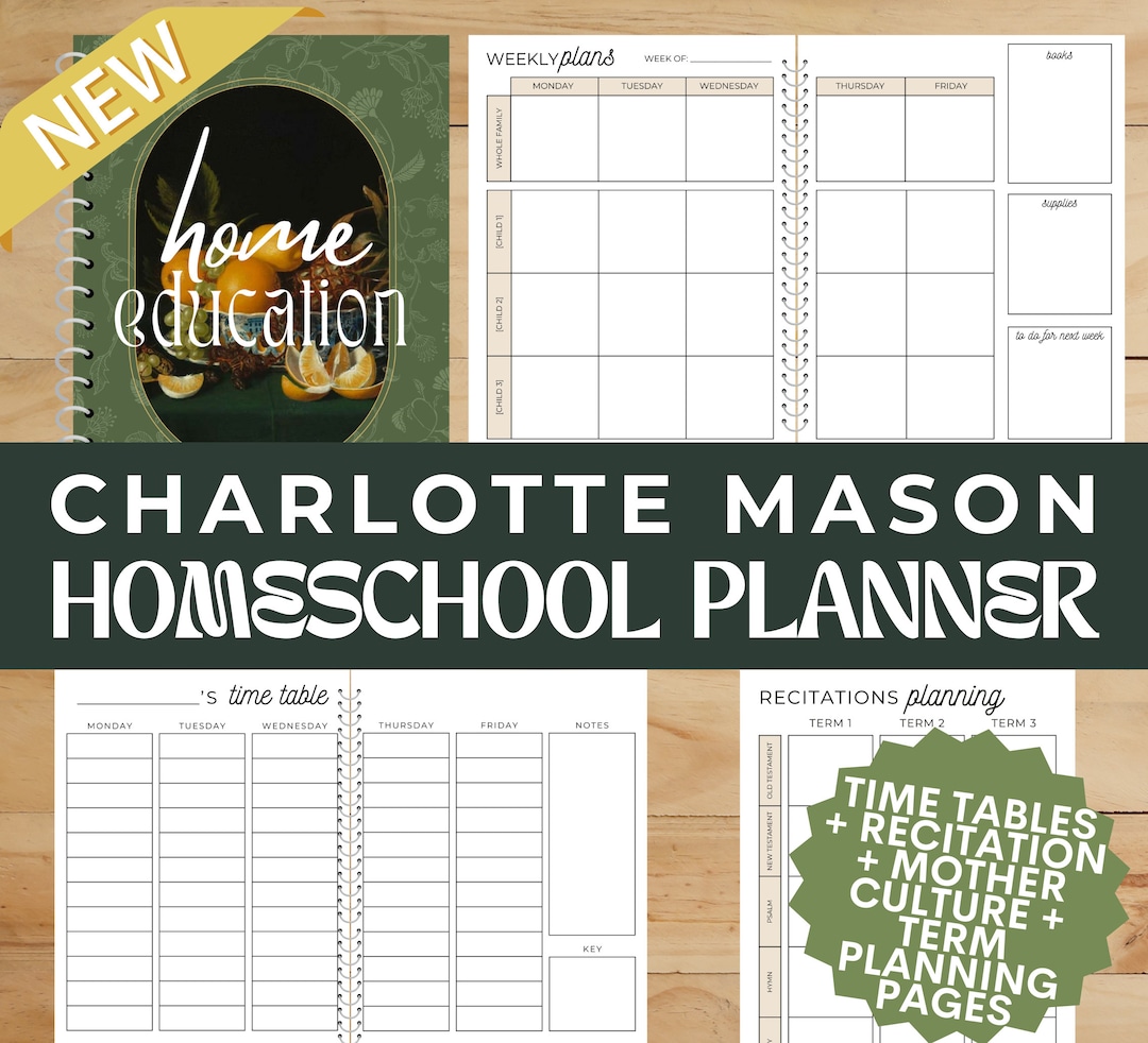 EDITABLE Charlotte Mason Homeschool Planner - Fully Customizable ...