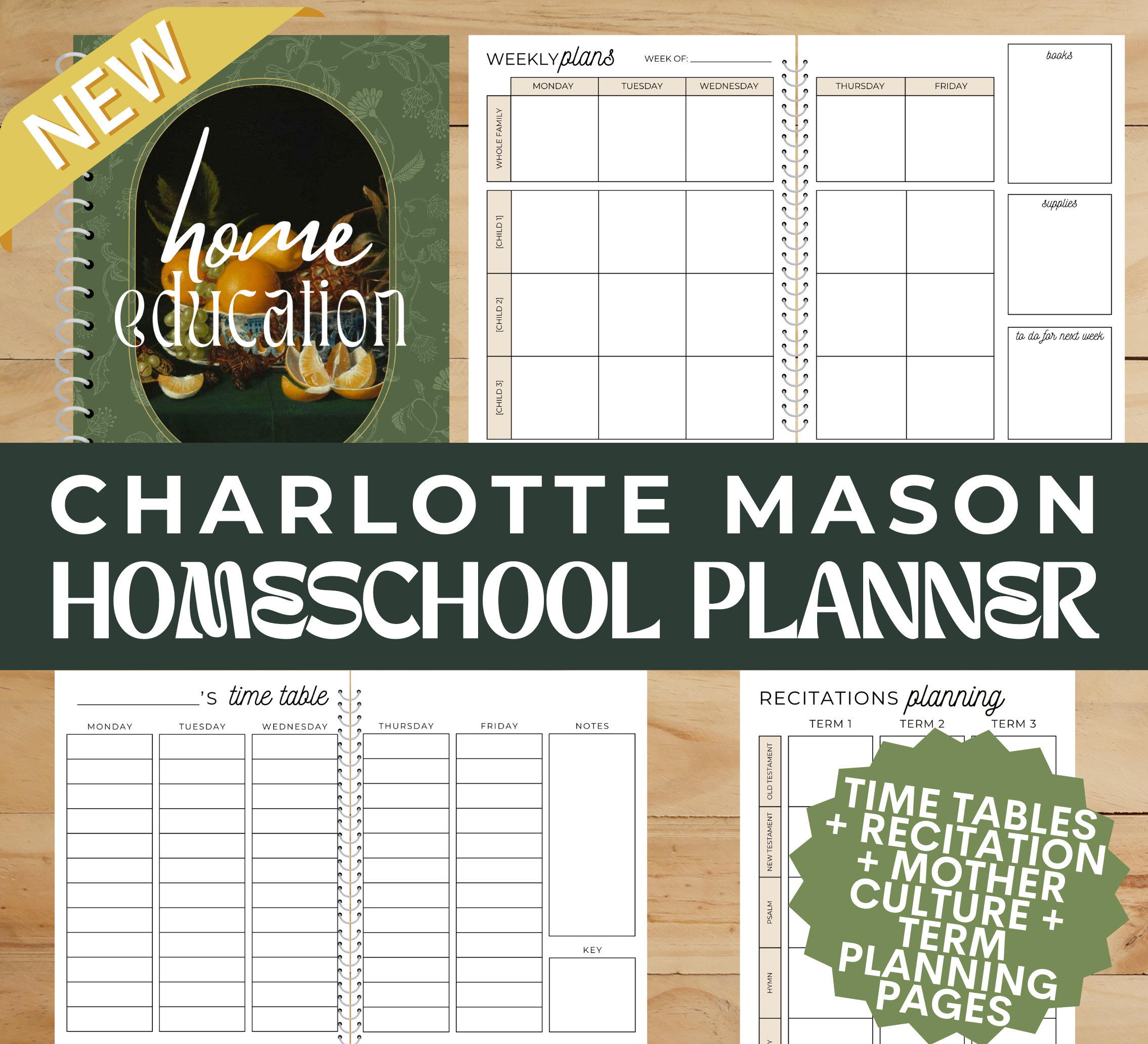 EDITABLE Charlotte Mason Homeschool Planner - Fully Customizable ...