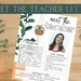 Boho Houseplant Meet the Teacher Letter Template - Potted Plant ...