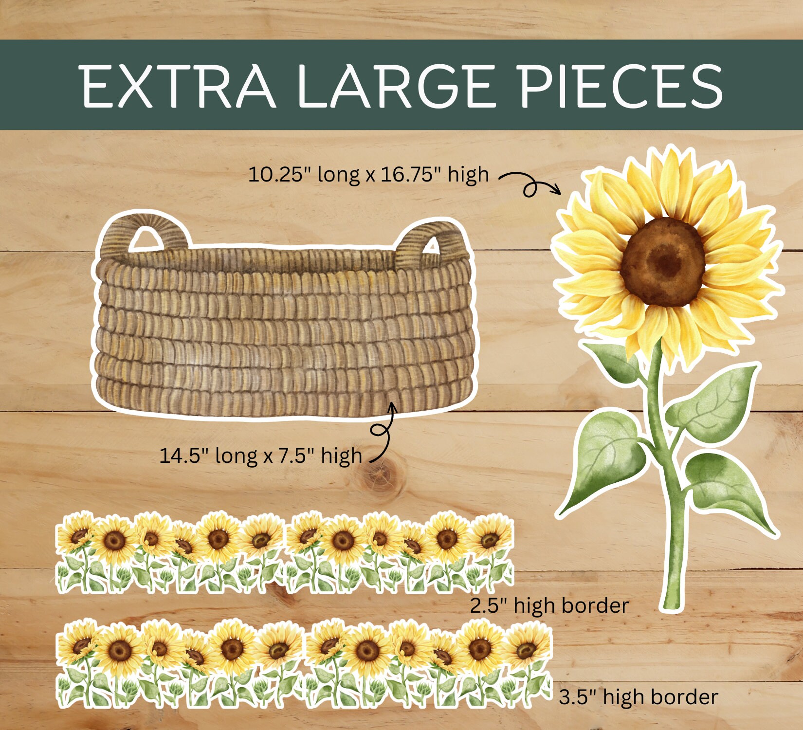 Sunflower Bulletin Board Kit - Editable Bulletin Board Decor for ...