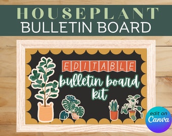 Plant Boho Neutral Bulletin Board Kit Plant Bulletin Board Plant ...
