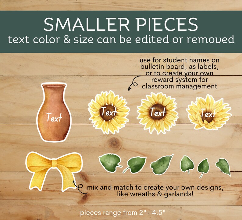 Sunflower Bulletin Board Kit - Editable Bulletin Board Decor for ...