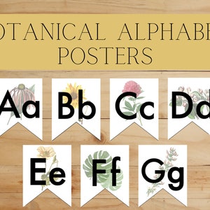 Botanical Alphabet Posters | Classroom Alphabet Posters - Boho | Plants ...